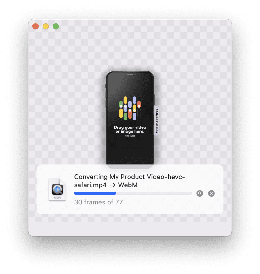 Alpha channel tool: Create transparent videos for all browsers | Rotato